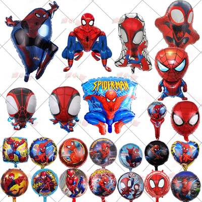 超级英雄SpiderMan蜘蛛侠铝膜气球男孩生日派对装饰幼儿园布置