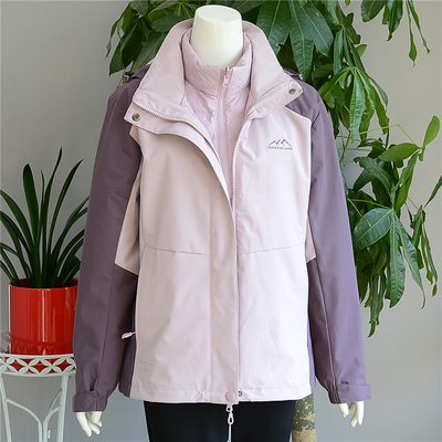 正品春秋外套冲锋衣女拼色网衬