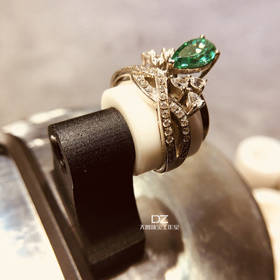 戒指铁球不锈钢戒指微镶半球