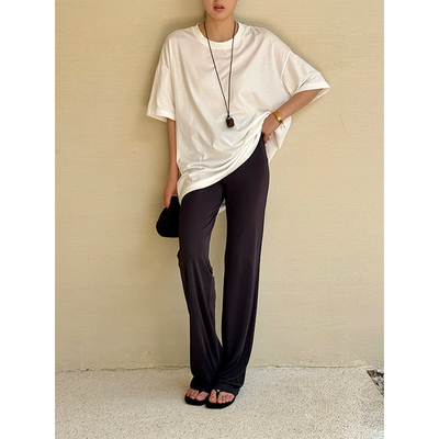 SOTHEA 时髦大长腿 2025年显瘦神器超垂人丝针织直筒裤速干休闲裤