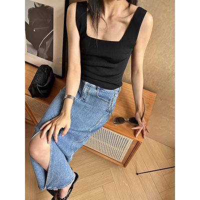 凉感方领背心时髦Viscose