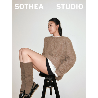 SOTHEA圆领简约羊驼绒