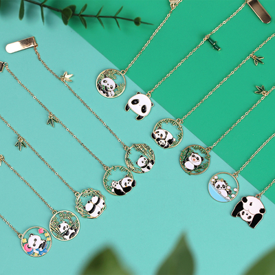 精美熊猫书签高颜值中国风学生奖品礼物网红吊坠挂件书页夹纪念品