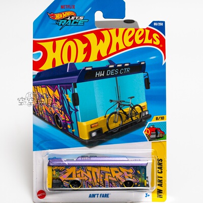 88号 AIN'T FARE 巴士 紫色 风火轮合金小跑车