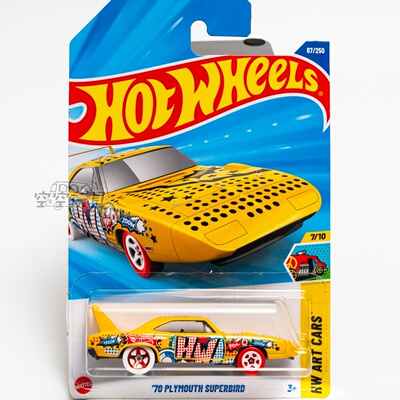 87号 '70 PLYMOUTH SUPERBIRD 普利茅斯 黄色 风火轮合金小跑车