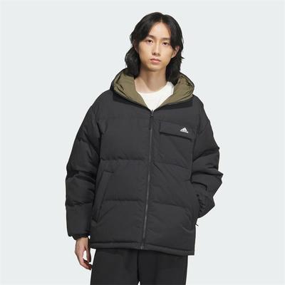 阿迪达斯男女同款2024冬新款双面穿拒水保暖运动鸭绒羽绒服IV7569