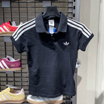 adidas阿迪达斯三叶草女子透气百搭polo衫运动休闲短袖T恤KD7974