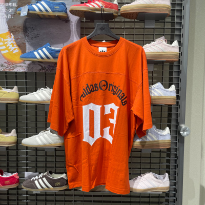 adidas阿迪达斯三叶草oversized中长半袖夏男足球风短袖T恤KR0407