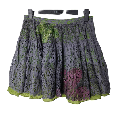 女士复古蕾丝印花镂空半身裙短裙