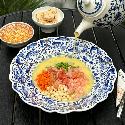 青花瓷荷口汤盘碗融合菜摆盘餐具