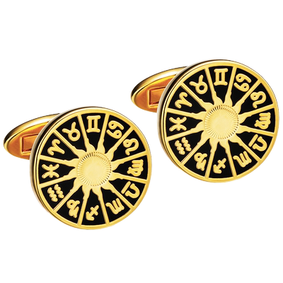 十二星座袖扣男KFLK金色免费刻字