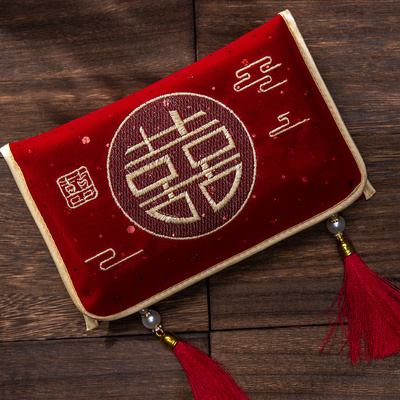 红包结婚专用布艺2万元包大红包袋两万流苏刺绣改口敬茶高档红包