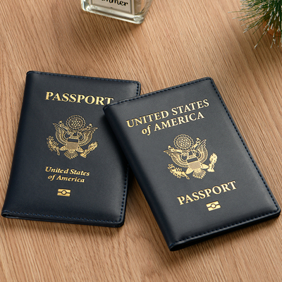 护照皮套登记护照包旅行护照夹多功能护照保护套美国passport外壳