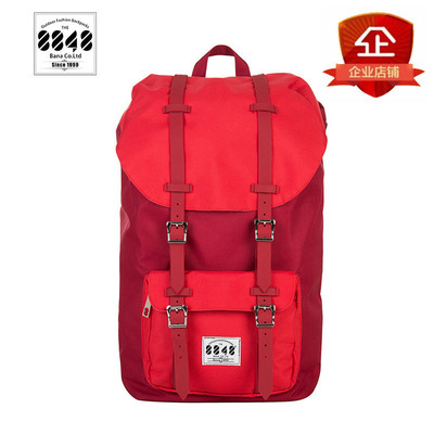 旅行红色休闲原创风双肩包