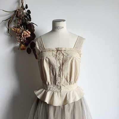 bilitis同款复古无袖纯棉衬衫