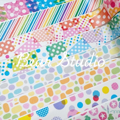 50cm分装  MT和纸胶带 朝颜 几何学柄 白云 鹅卵石 定规 手帐装饰