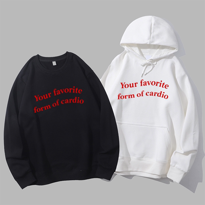 favorite form of cardio 有氧运动训练健身趣味英文卫衣帽衫