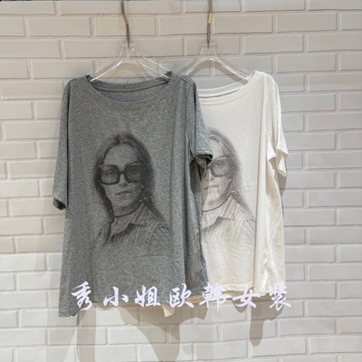 欧洲站2026夏新款时尚百搭显瘦圆领短袖T恤女宽松上衣89119