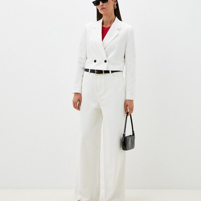 显瘦双排扣通勤OL气质西服短外套