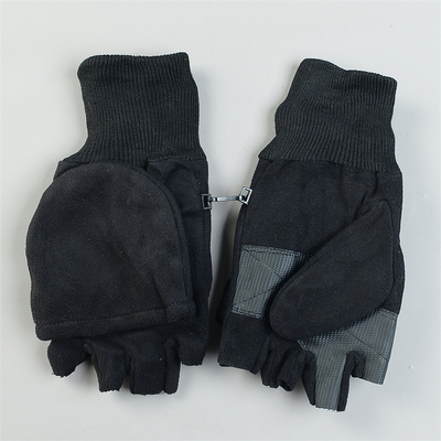 外贸男女加厚绒保暖防滑露半指L85582触屏骑行写字棉翻盖手套冬款