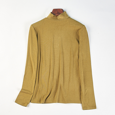 外贸极简风高领长袖T恤女