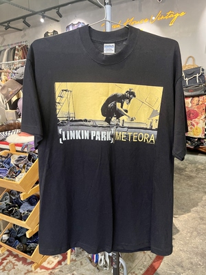 全新New Vintage风格水洗做旧林肯公园金属摇滚乐队纯棉短袖T恤