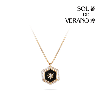 SOL DE VERANO蕃秀 神纹项链 黑色简约高级复古精致百搭OL送女友