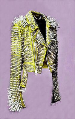 蒸汽朋克摇滚牛皮铆钉夹克皮衣