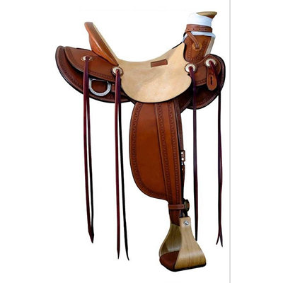 真皮雕刻西部桶形小道休闲马鞍