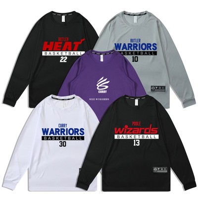 速干美式普尔篮球训练服长袖T恤