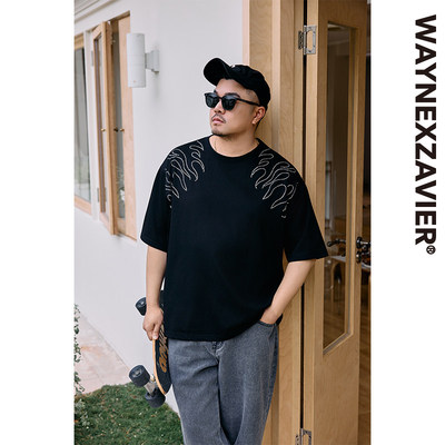 GEEEKPANDA大码男夏烫钻短袖T恤