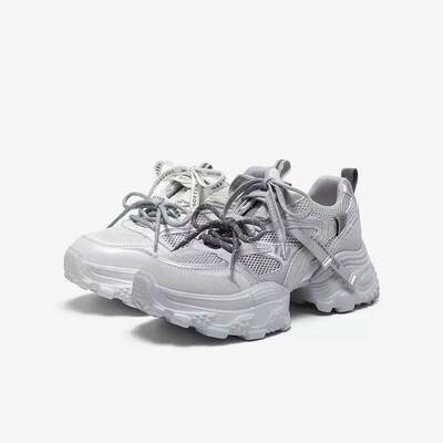 专柜正品百思图2026夏款女网面透气厚底老爹鞋增高休闲鞋G1071BM6