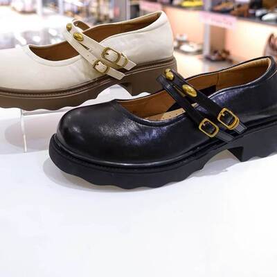 专柜正品TATA他她女鞋糖豆鞋2025冬款玛丽珍鞋厚底休闲鞋CJ201CQ5