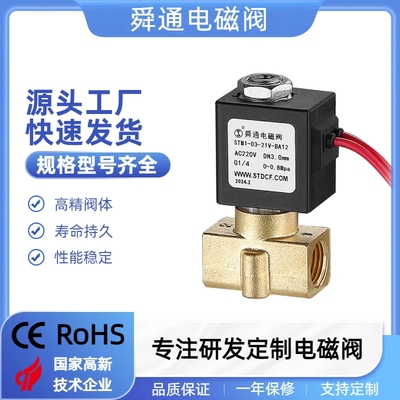 微型直电磁阀舜通2分黄铜