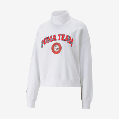 Puma/彪马秋季新款女子复古刺绣经典高领休闲卫衣539271