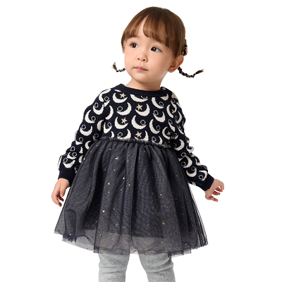 巴拉巴拉童装宝宝裙子公主裙洋气儿童秋冬连衣裙拼接纱裙精致洋气