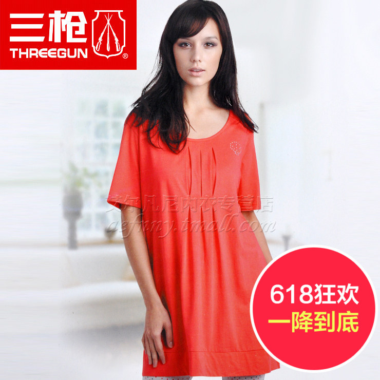 三枪舒木尔家居服套装居家印花圆领女士家居服睡衣睡裤套装80461