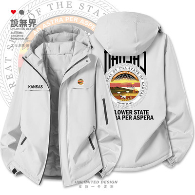 美国洲徽Kansas堪萨斯州棉服外套