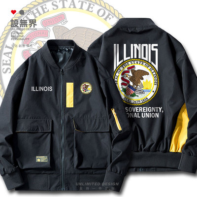 美国洲徽Illinois伊利诺伊州夹克