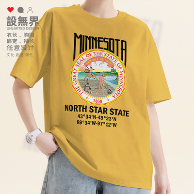 美国洲徽Minnesota明尼苏短袖T恤