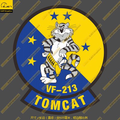 F-14 TOMCAT VF-213个性大号防水笔记本贴车贴行李箱贴潮贴
