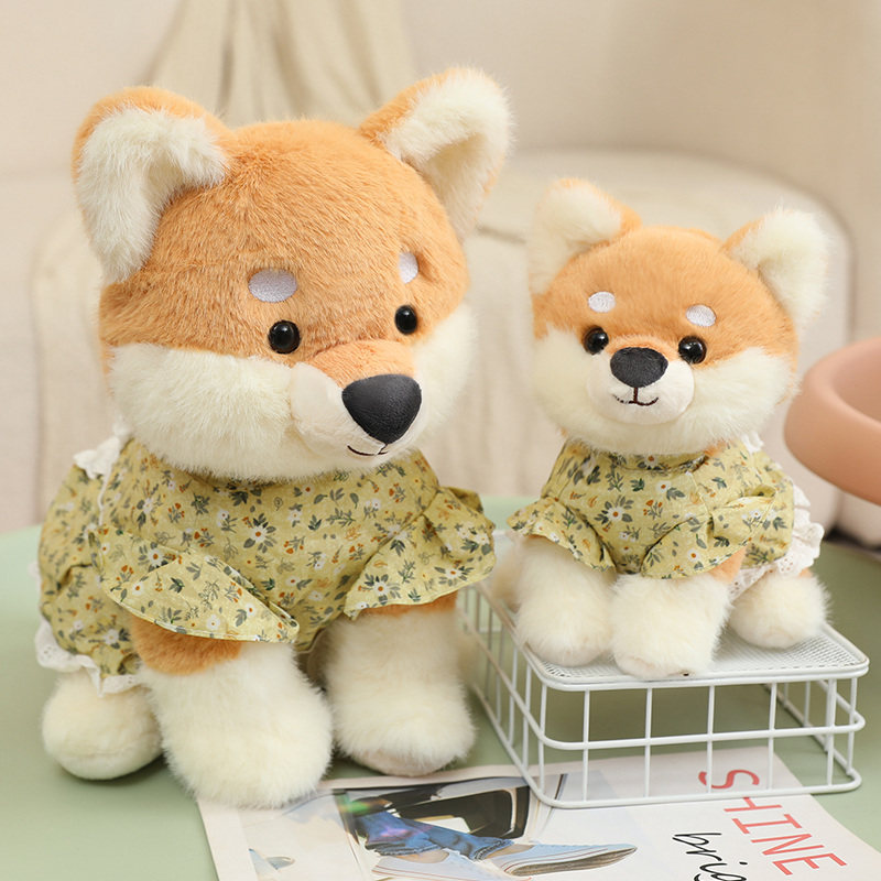 田园柴犬玩偶睡觉抱枕生日礼物小狗毛绒玩具公仔坐姿狗狗布艺娃娃