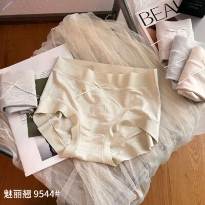 魅丽翘9544五条装内裤女中腰包臀莫代尔抗菌不卡档蝴蝶结三角裤
