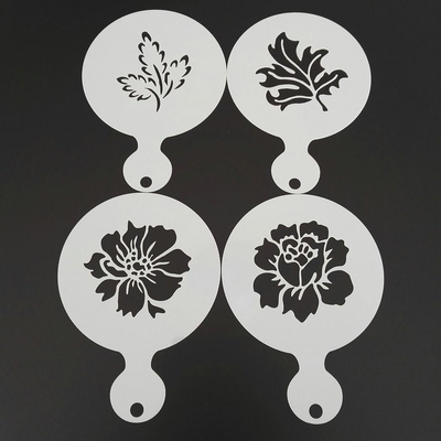 4pcs/set Flower Leaves Coffee Stencil Cappuccino Latte Art C