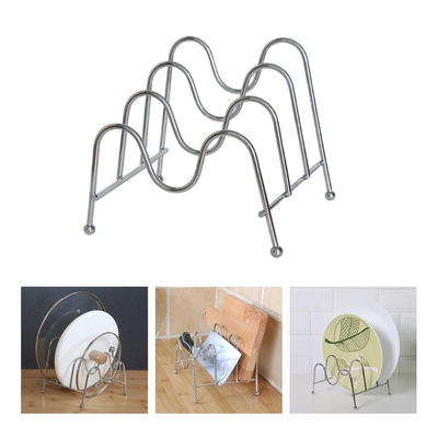 Metal Pot Lid Rack Cutting Board Shelf Dish Holder Kitchen
