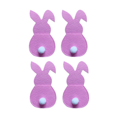 Easter Bunny Cutlery Bags Set Of 4 Rabbit Cloth Silverware