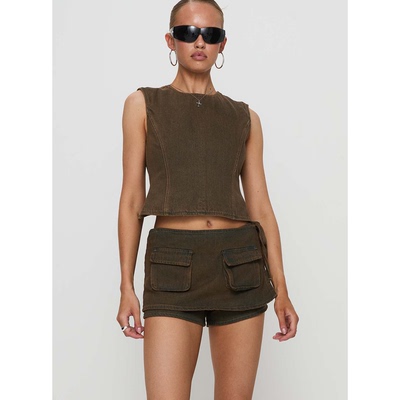 汽油色低腰工装百搭裙裤