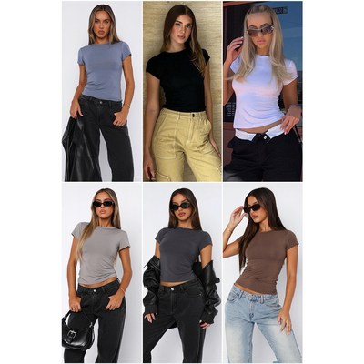 短袖柔软修身T恤薄款女