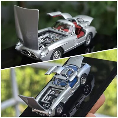 YS勇胜 1:64 梅赛德斯奔驰 300SLR 鸥翼门 全开合金汽车模型
