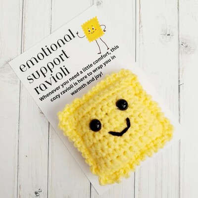 爆款Emotional Support Ravioli 情感支持馄饨手工编织玩偶